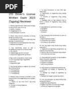 LTO Drivers License Exam Reviewer With Answer | PDF