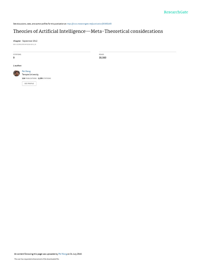 Theories of AI | PDF | Theory | Artificial Intelligence