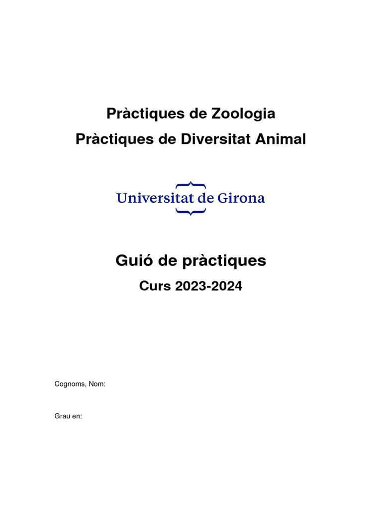 Guió de Pràctiques Zoo | PDF
