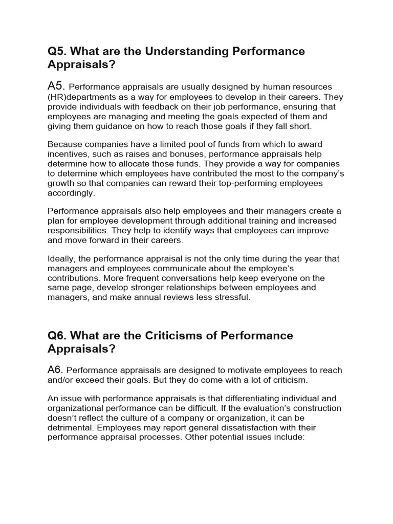 Understanding Performance Appraisals | PDF | Performance Appraisal | Workplace