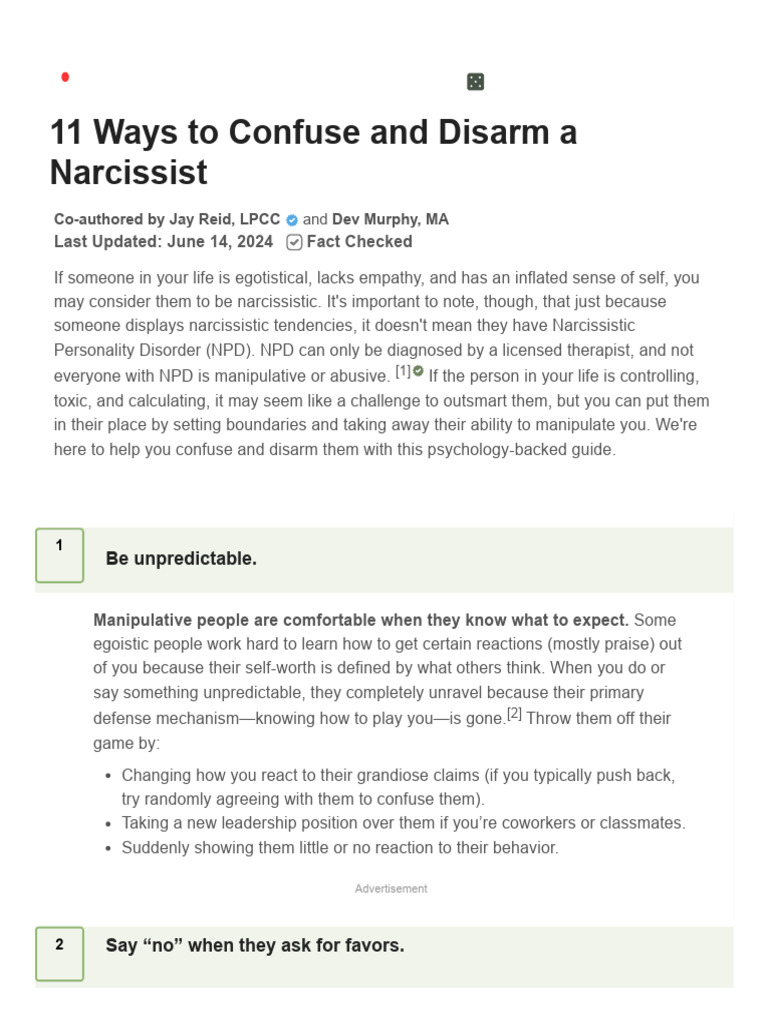 Confuse A Narcissist | PDF | Narcissism | Psychology