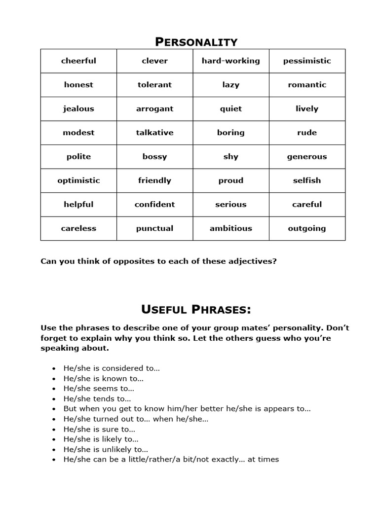 Personality-Adj | PDF