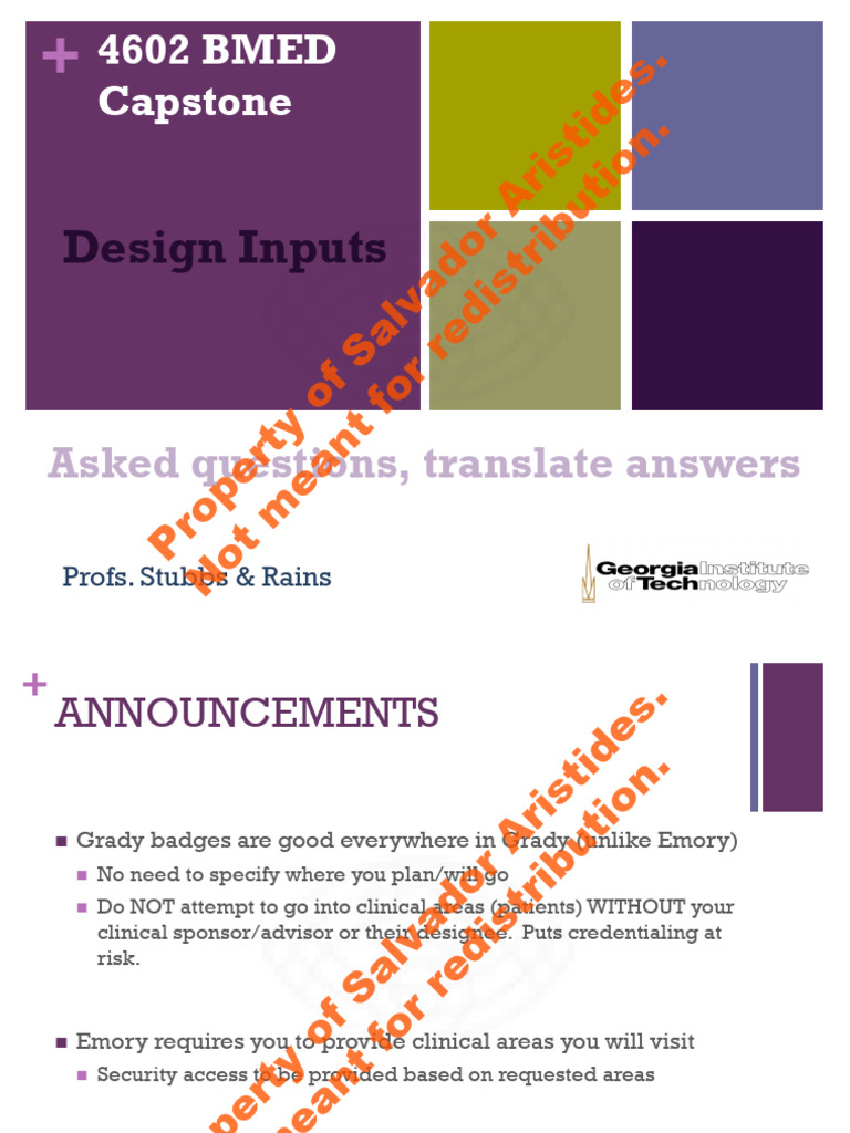 Design Inputs Lecture | PDF