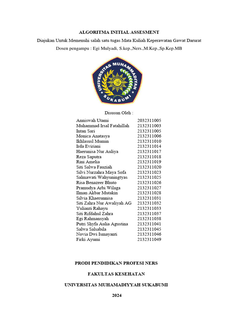 Algoritma Initial Assesment | PDF