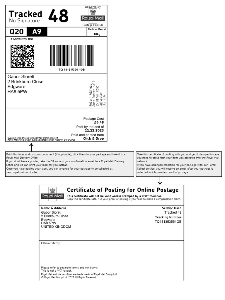 All Documents WP 7523 0279 101 | PDF | Mail | Postage Stamp