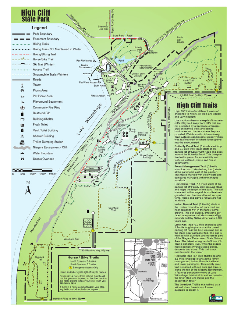 High Cliff Trail Map | PDF | Trail | Outdoor Recreation