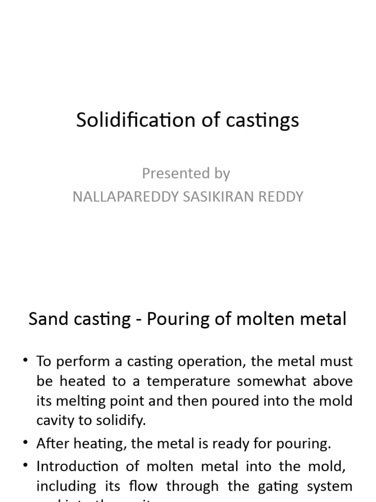 Solidification of Castings | Download Free PDF | Freezing | Metals
