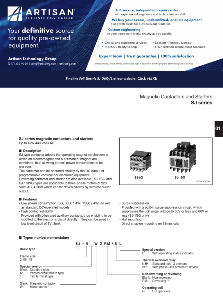 Fuji SJ Datasheet | PDF | Relay | Electrical Equipment