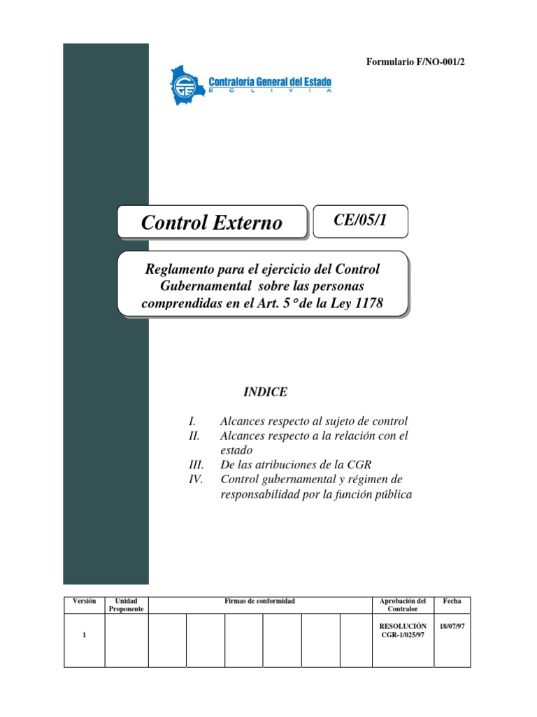 Reglamento Ejercicio Control Gubernamental | PDF | Auditoría | Regulación