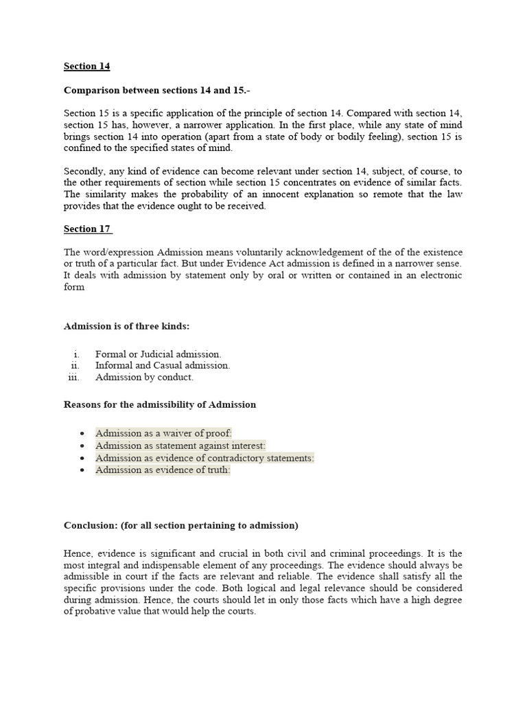 14, 16, 17 Evidence | PDF