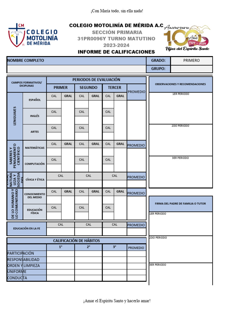 Boletas 2023-2024 Primaria 5b (1) | PDF | Científico | Science