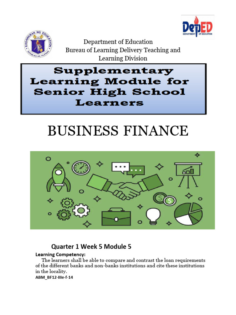 Abm 12 Buss Fin 2ND Semester Midterm Module 5 Diano | PDF | Non Bank ...