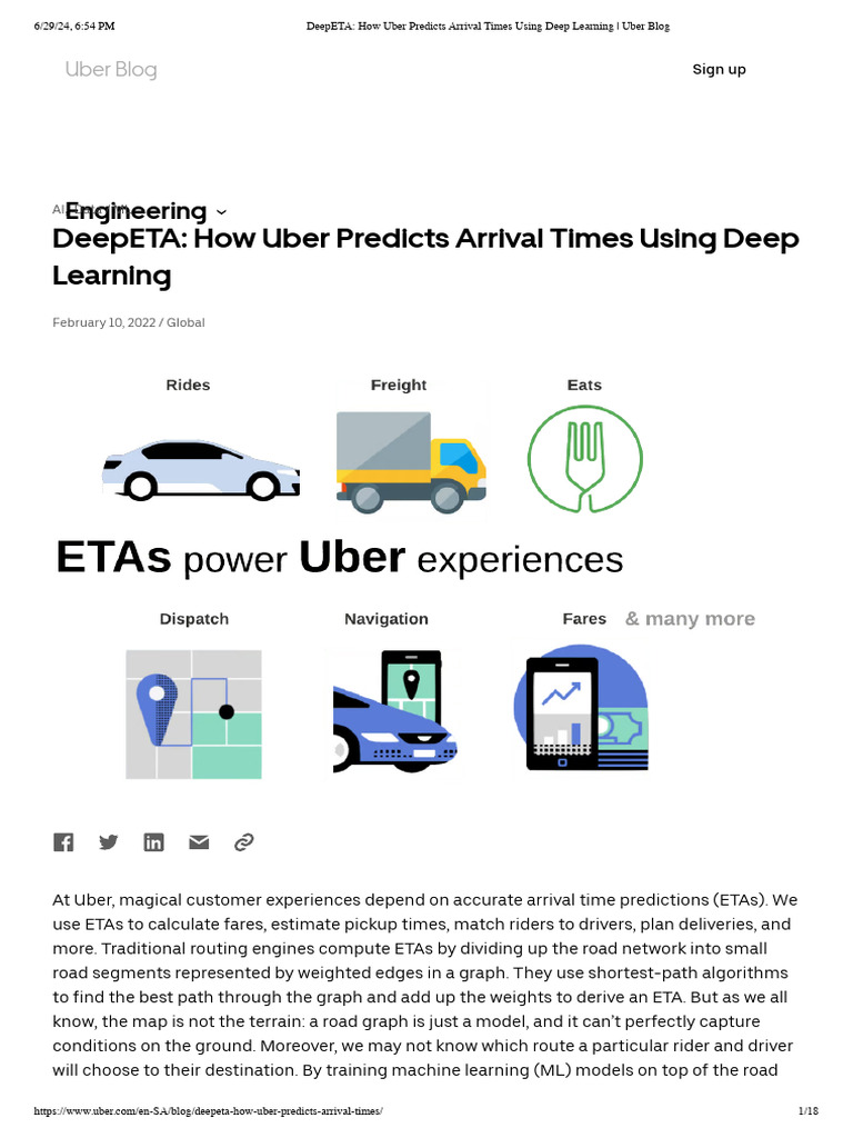 DeepETA - How Uber Predicts Arrival Times Using Deep Learning | PDF | Deep Learning | Applied ...