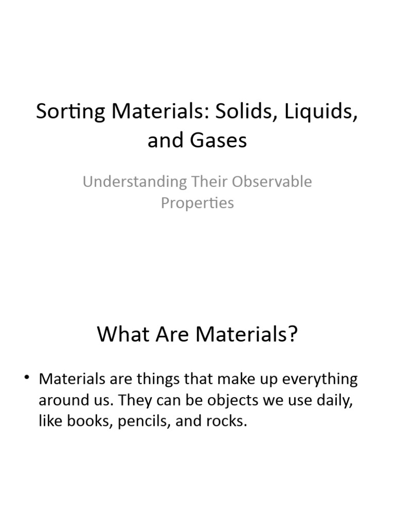 Grade 3 Sorting Materials Presentation v2 | PDF