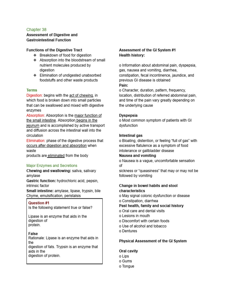 Chapter 38, GI PPT-1 | Download Free PDF | Digestion | Gastrointestinal ...