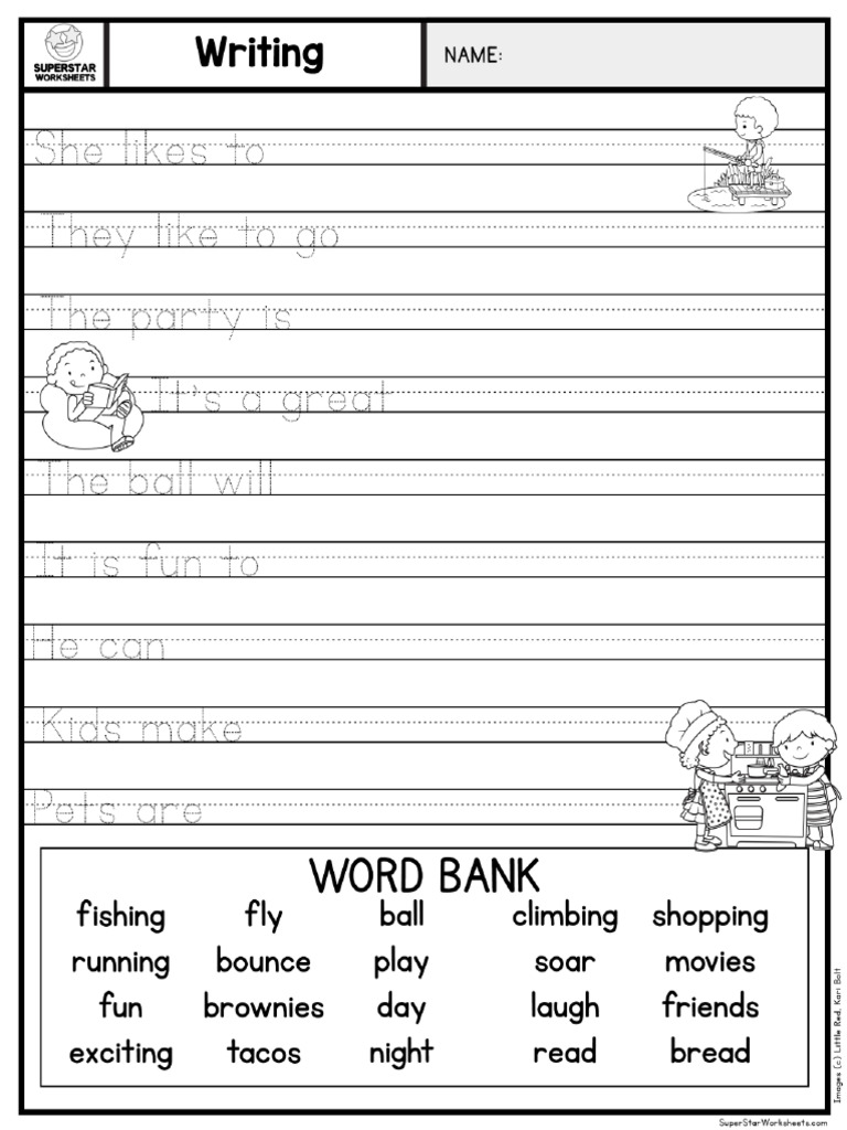 2 Sentences Kindergarten Writing | PDF