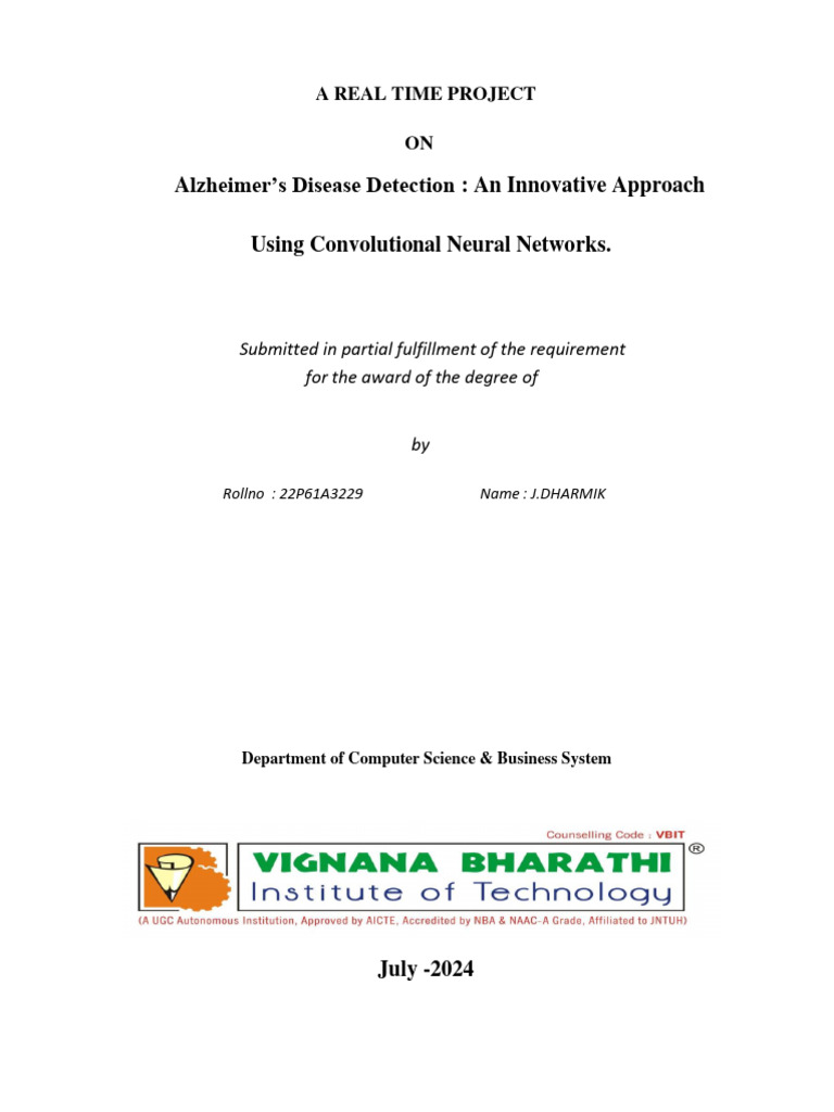 Alzheimer's Detection Using CNNs | PDF | Medical Imaging | Deep Learning