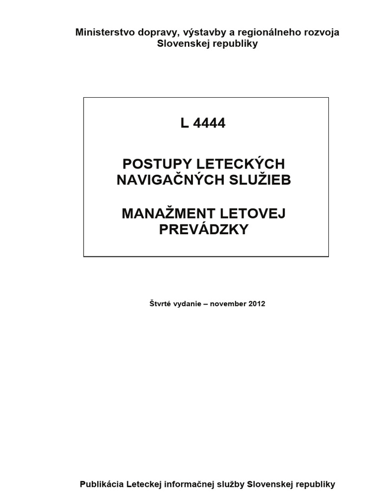 ICAO - SVK Doc 4444 (2012) | PDF