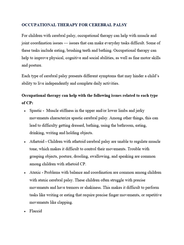 CEREBRAL PALSY | Download Free PDF | Cerebral Palsy | Clinical Medicine