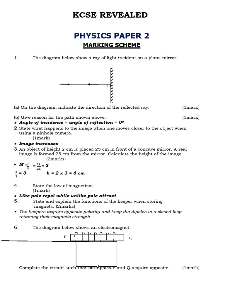 KLM S1 Phys PP2 MS | PDF | Inductor | Electromagnetic Radiation
