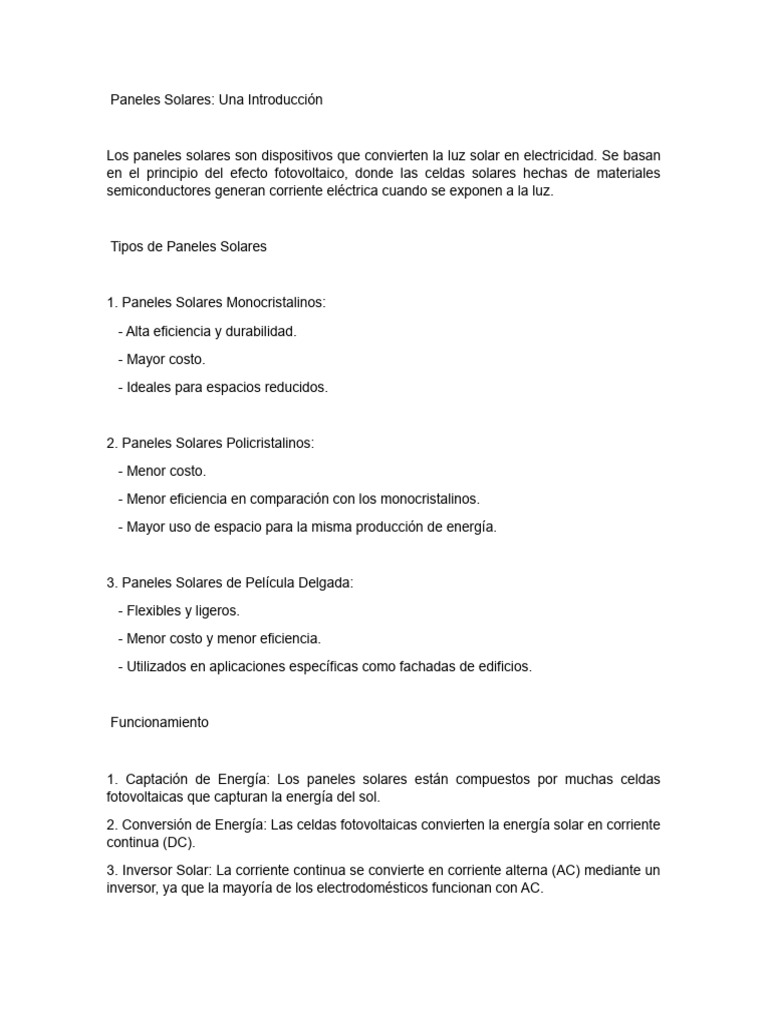 Guía Completa sobre Paneles Solares | PDF | Energía solar | Panel solar
