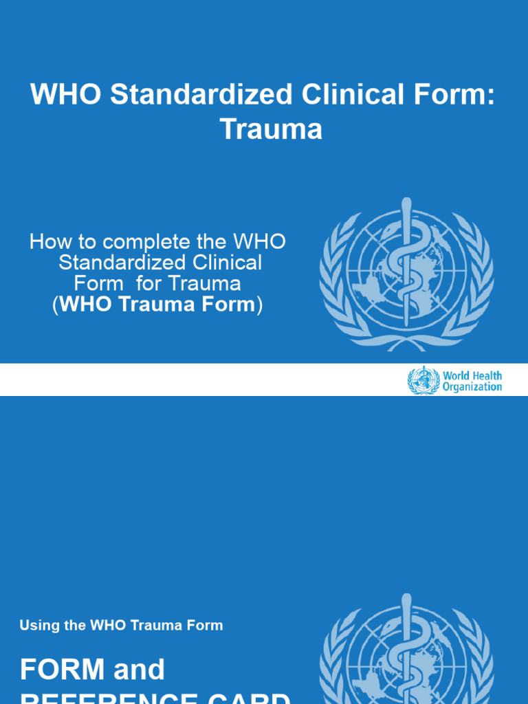 WHO Clinical Form User Guide - ToT GGGG | PDF | Nursing | Violence