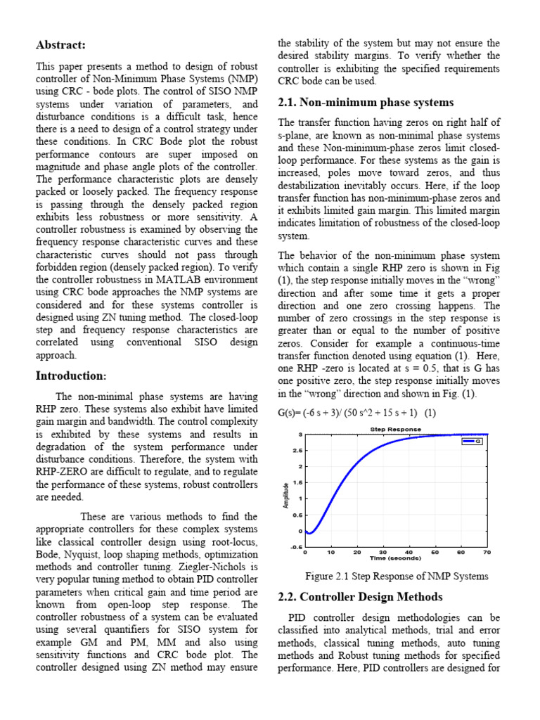 Bode Plot Pdf Control Theory Applied Mathematics 