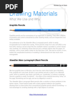 Drawing Materials Guide | PDF | Pencil | Drawing