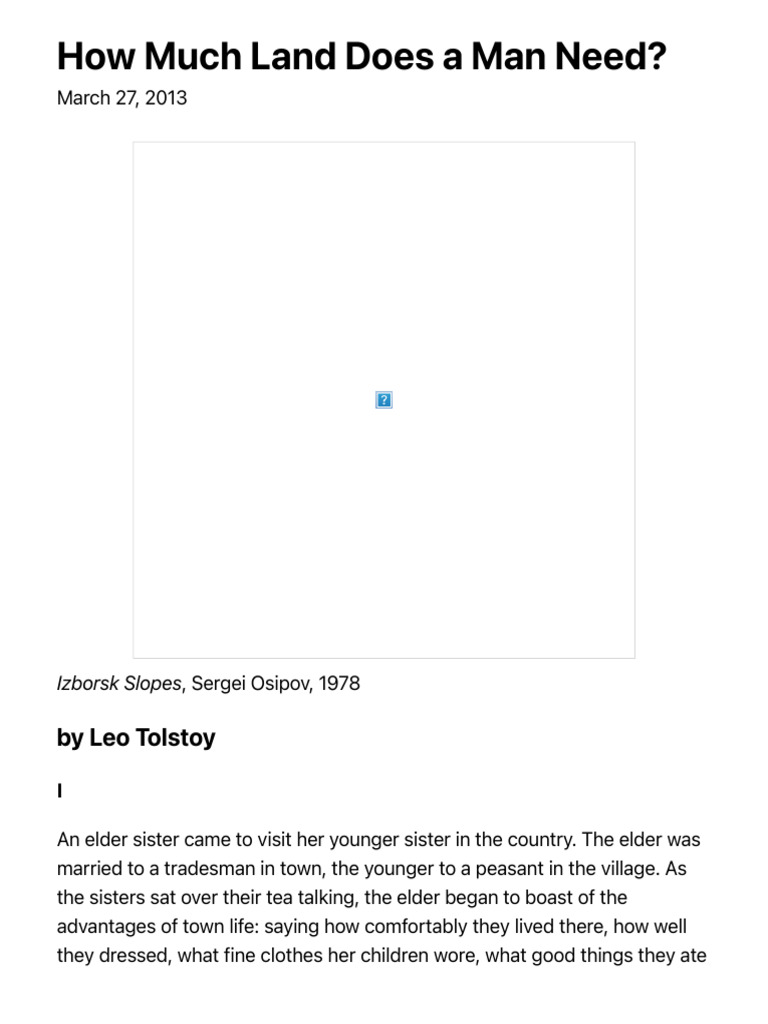 How Much Land Does A Man Need | PDF How Much Land Does A Man Need | PDF