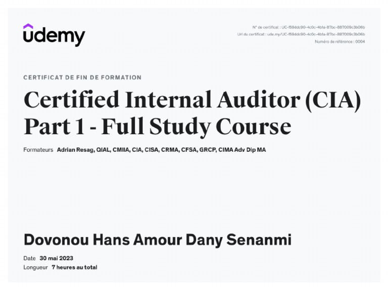 Certificat CIA Part 1 | PDF