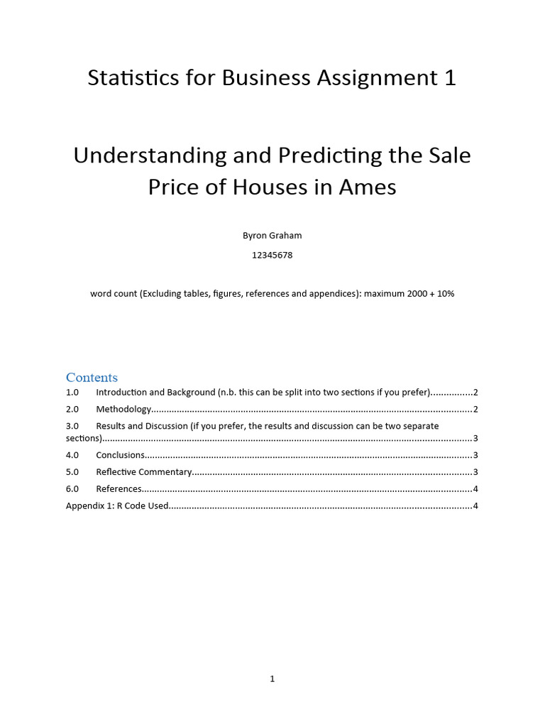 Ames House Price Prediction Guide | PDF | Methodology | Regression Analysis