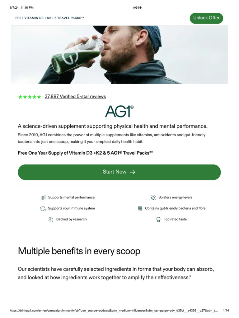 AG1® | PDF | Vitamin | Dietary Supplements