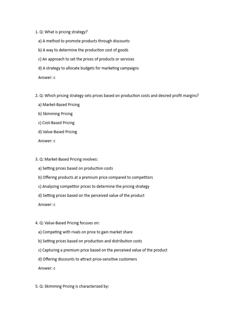 Pricing Strategies Explained: Key Concepts | PDF | Pricing | Private Sector