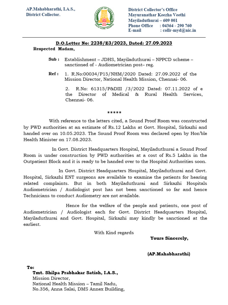 DO Letter Model | PDF | Hospital | Health Sciences