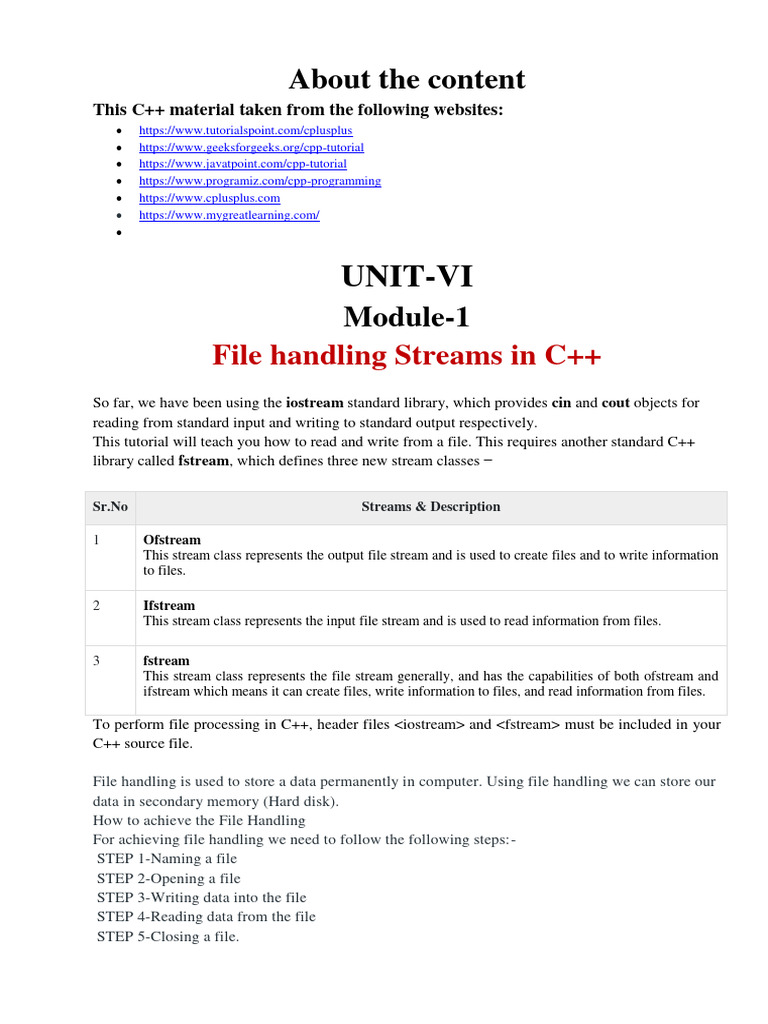 File Handling | PDF | Class (Computer Programming) | C++ File Handling | PDF | Class (Computer Programming) | C++