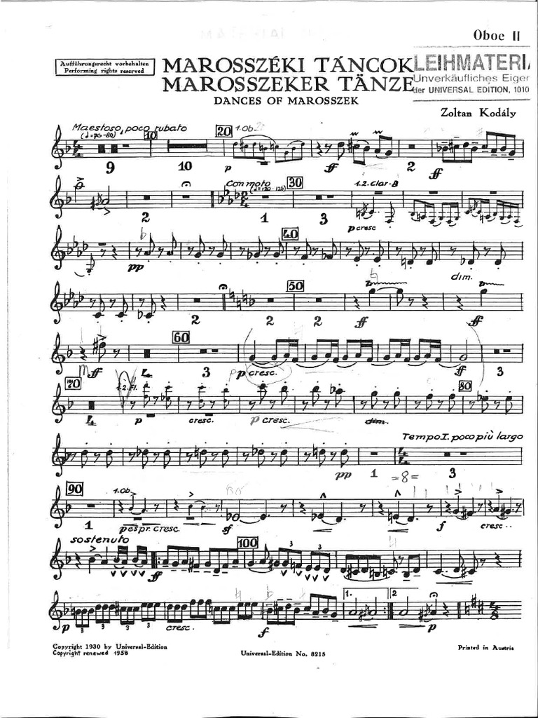 Kodály Marosszéki Oboa 2 | PDF
