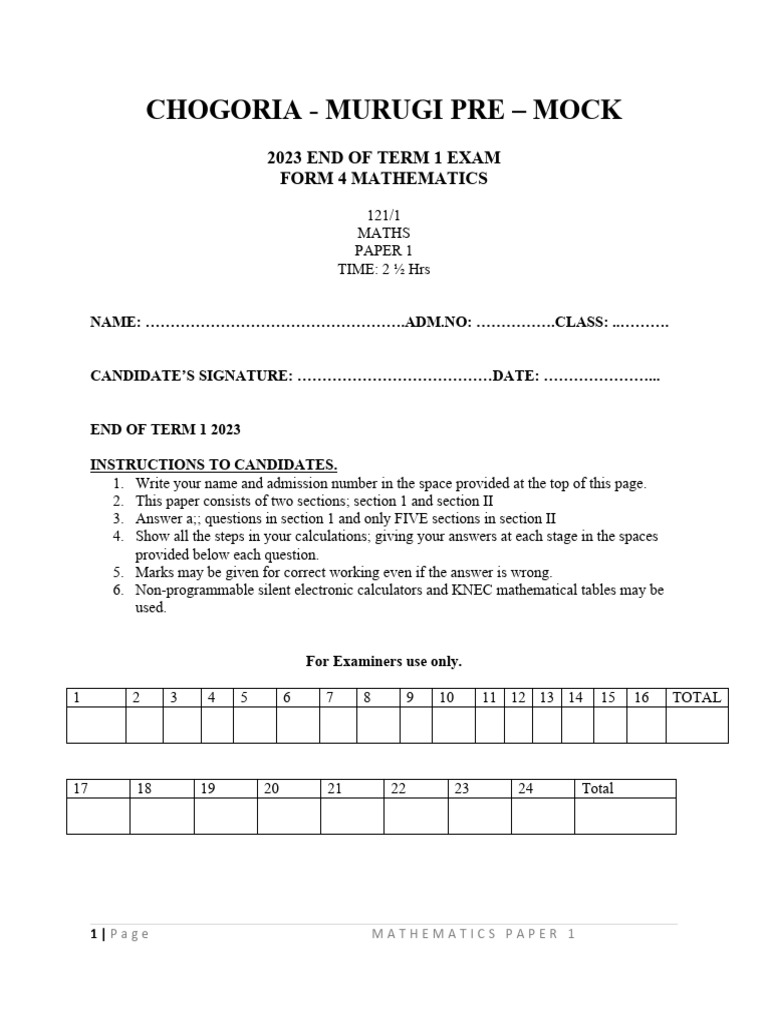 Maths Paper 1 | PDF | Circle | Area