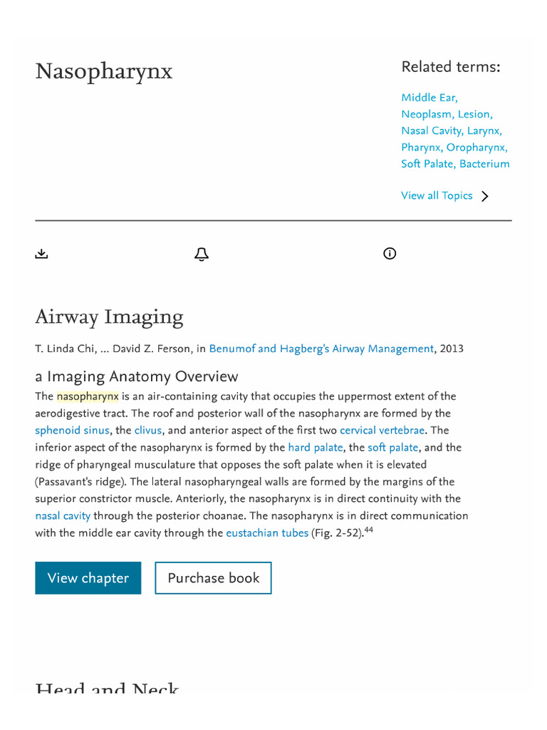 Sciencedirect Topic Nasopharynx | PDF