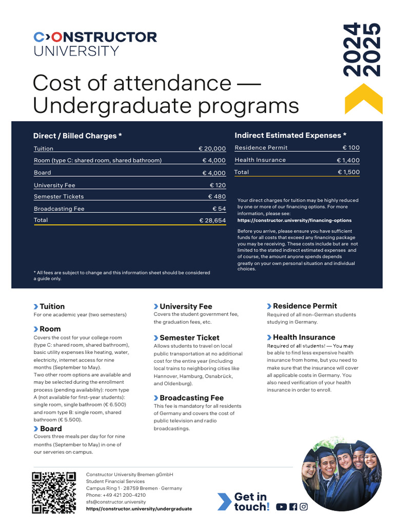 2024-2025 Constructor University Fees | PDF | Fee | Tuition Payments