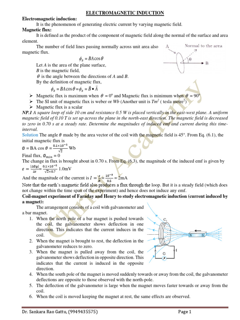 6.electromagnetic Induction | PDF | Electromagnetic Induction | Inductance