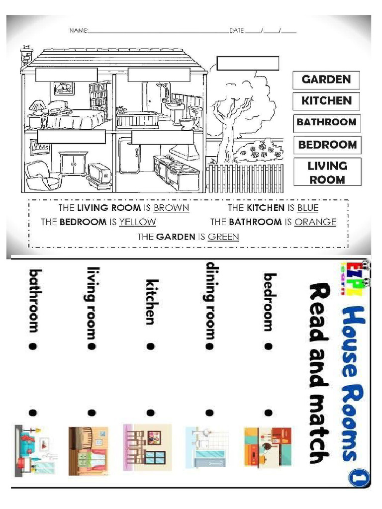 Inicial 5 Años - Parts of The House Rooms | PDF