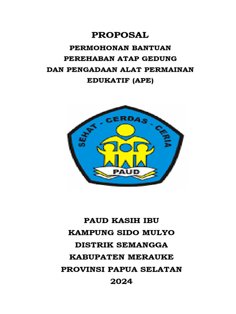 Proposal Paud Kasih Ibu | PDF | Kesehatan Holistik