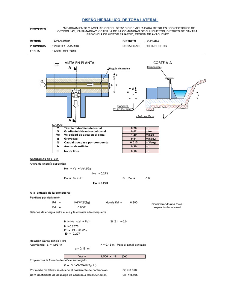 Diseo de Toma Lateral - Compress | PDF
