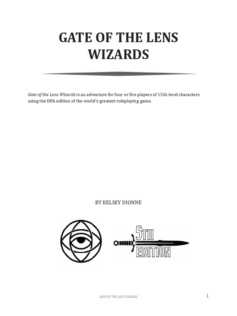 Any - Gate of The Lens Wizards (LV 15 Short) | PDF