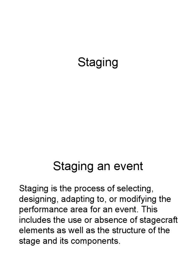 Event Staging Strategies and Elements | PDF