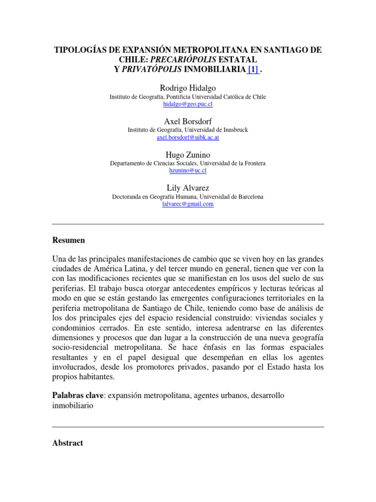 8 Tipologías de Expansión | PDF | Área rural | Santiago