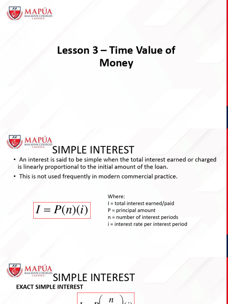 Lesson 3 - Time Value of Money | PDF | Interest | Compound Interest