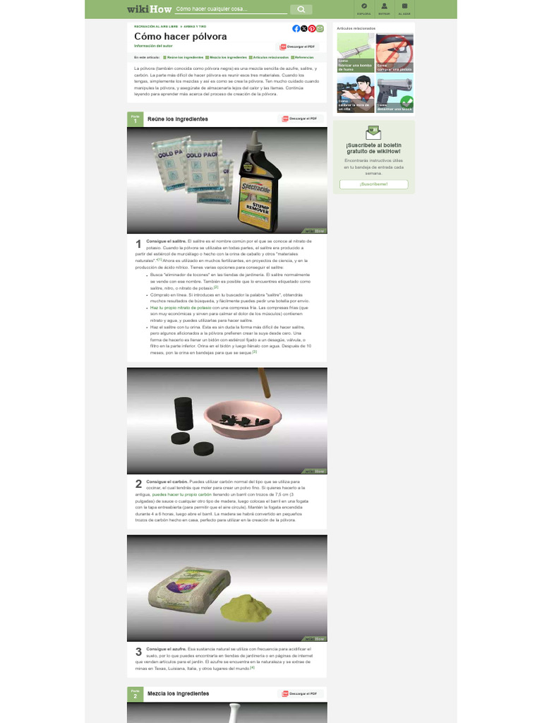 Como Hacer Polvora Otro Metodo | PDF | Pólvora