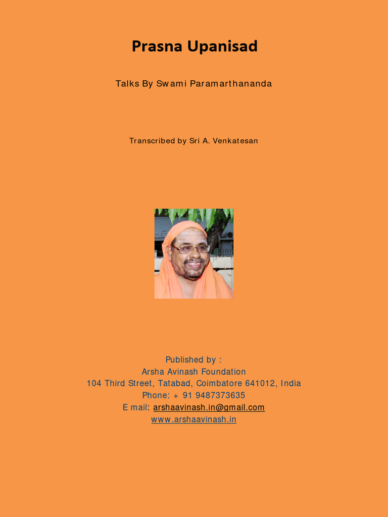 Prasna Swami Paramaarthananda | PDF | Yoga | Cooking