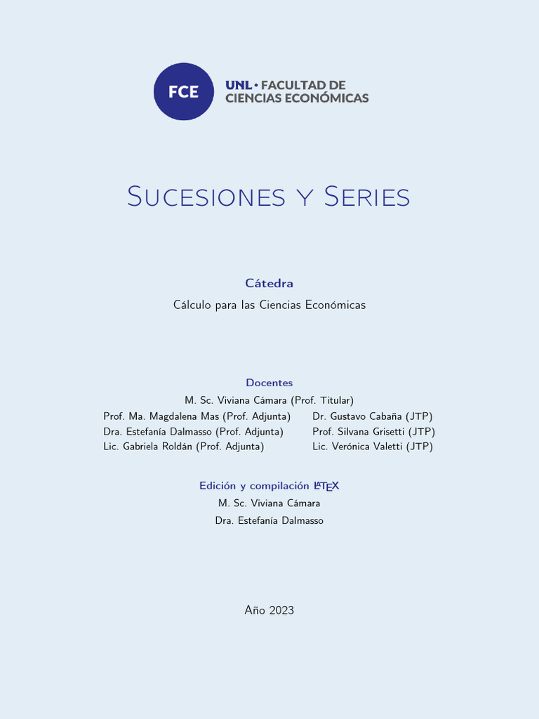 Sucesiones y Series CCE Revisado | PDF | Función monotónica | Función ...